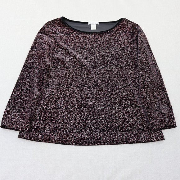 Notations | Tops | 22 Vintage Notations Glitter Top Blouse Xl Bedazzled ...